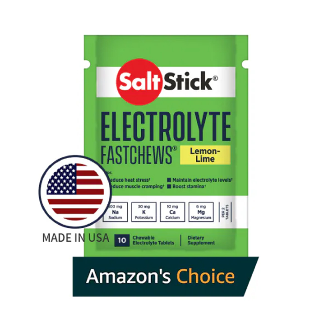 SaltStick 電解質口含錠 檸檬口味 10入/包 - 馬拉松世界